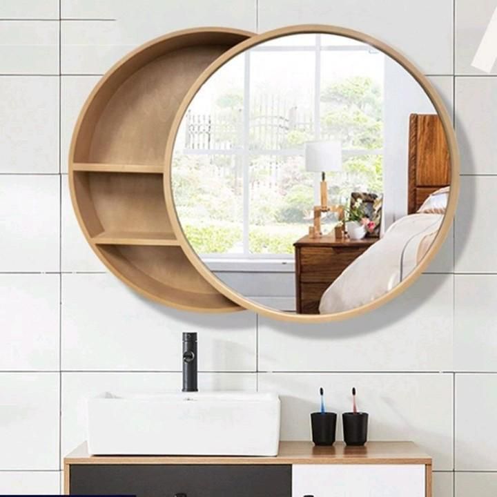 Round Mirrors with Storage: Space-Saving Solutions for Small Bathrooms ...