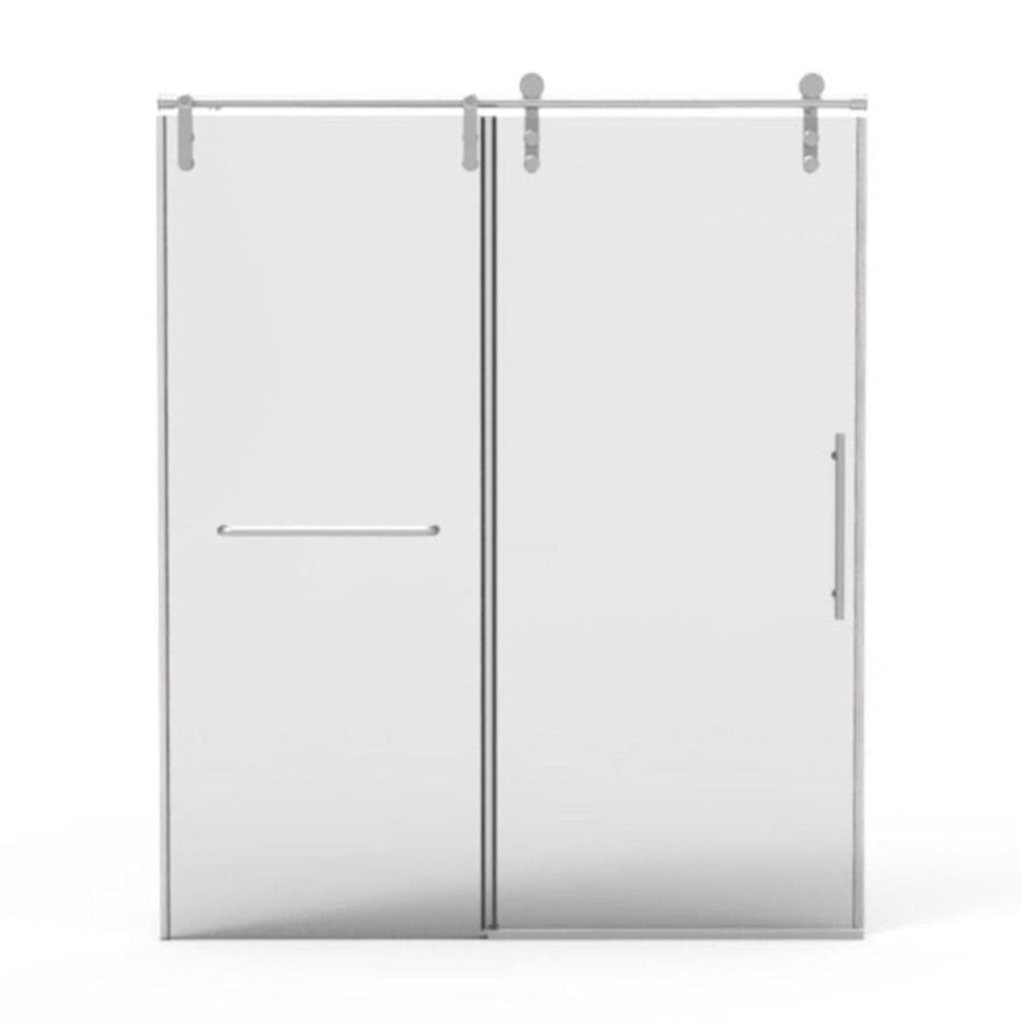 60x70 Barn Door Style Glass Sliding Shower Door with Towel Bar – ACE ...