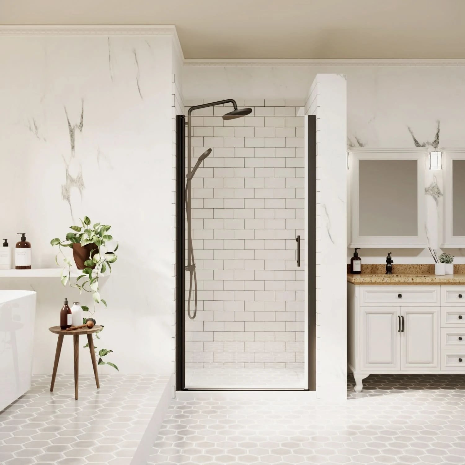 Ace Decor | Matte Black 34x72 Inch Pivot Shower Door with Hinges – ACE ...